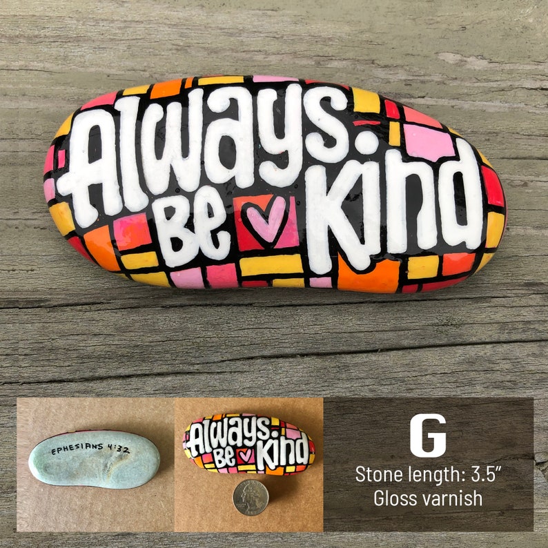 Bible Verses Painted Rocks Always Be Kind Ephesians 4:32 - Etsy