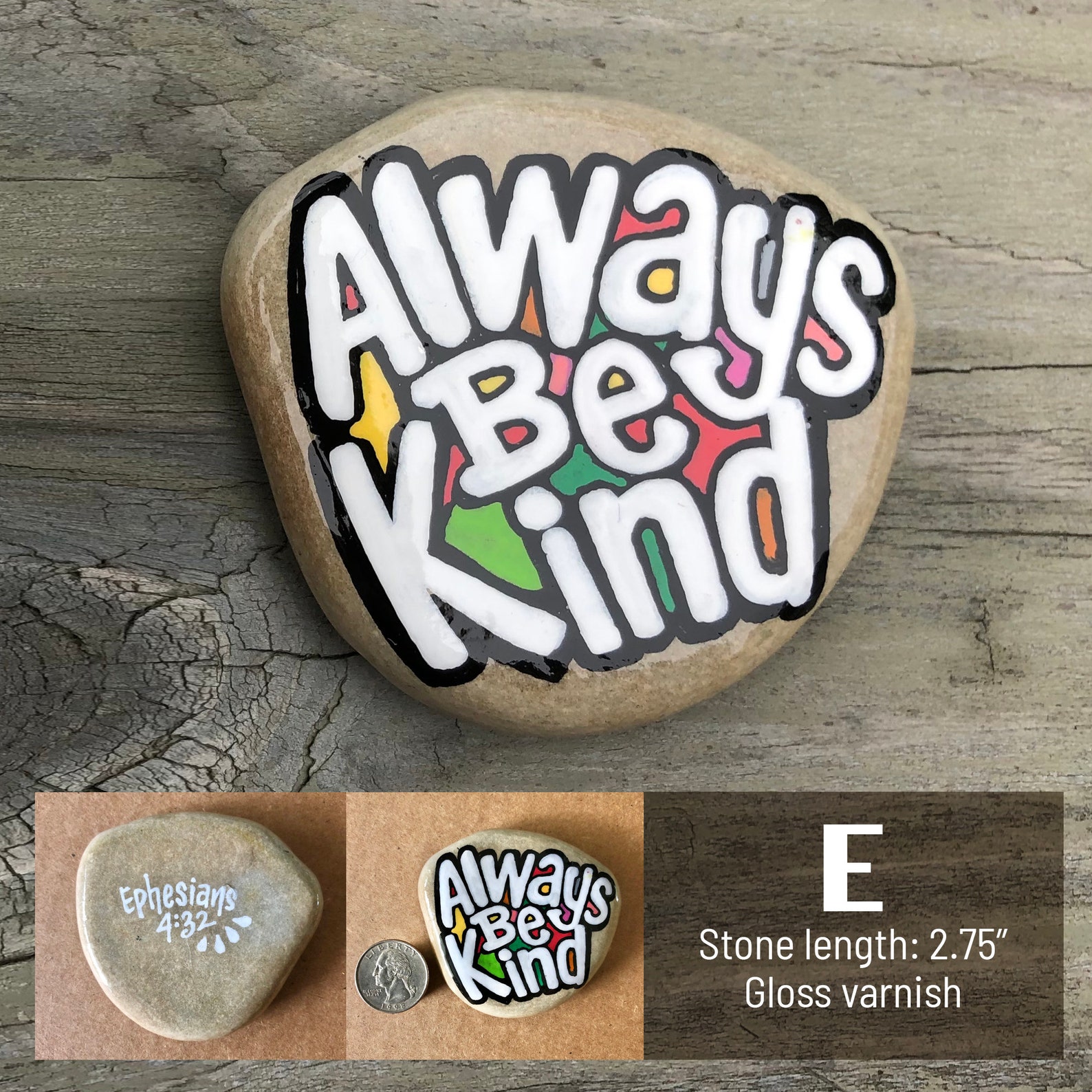 Bible Verses Painted Rocks Always Be Kind Ephesians 4:32 - Etsy
