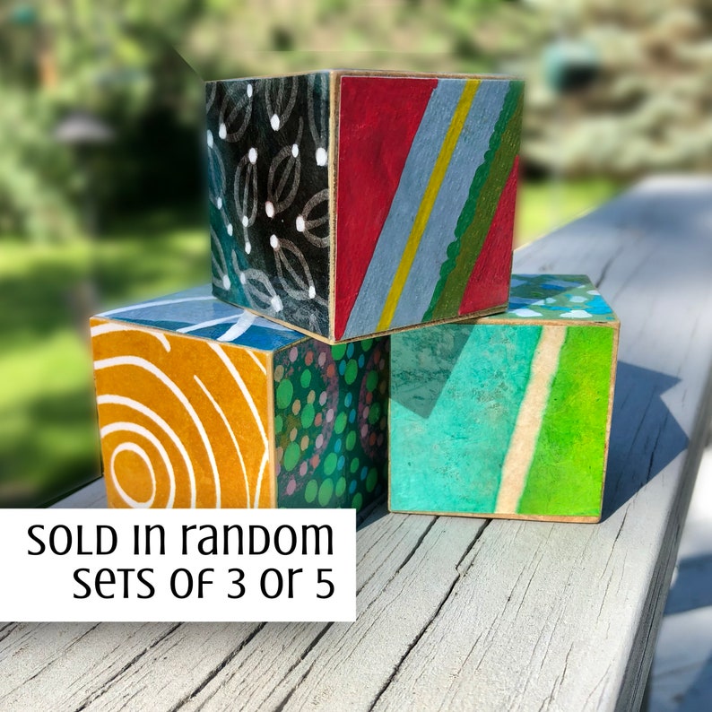 Wooden Blocks for Grown-up Kids, Like You! 2-inch Blocks Covered in Fun ...