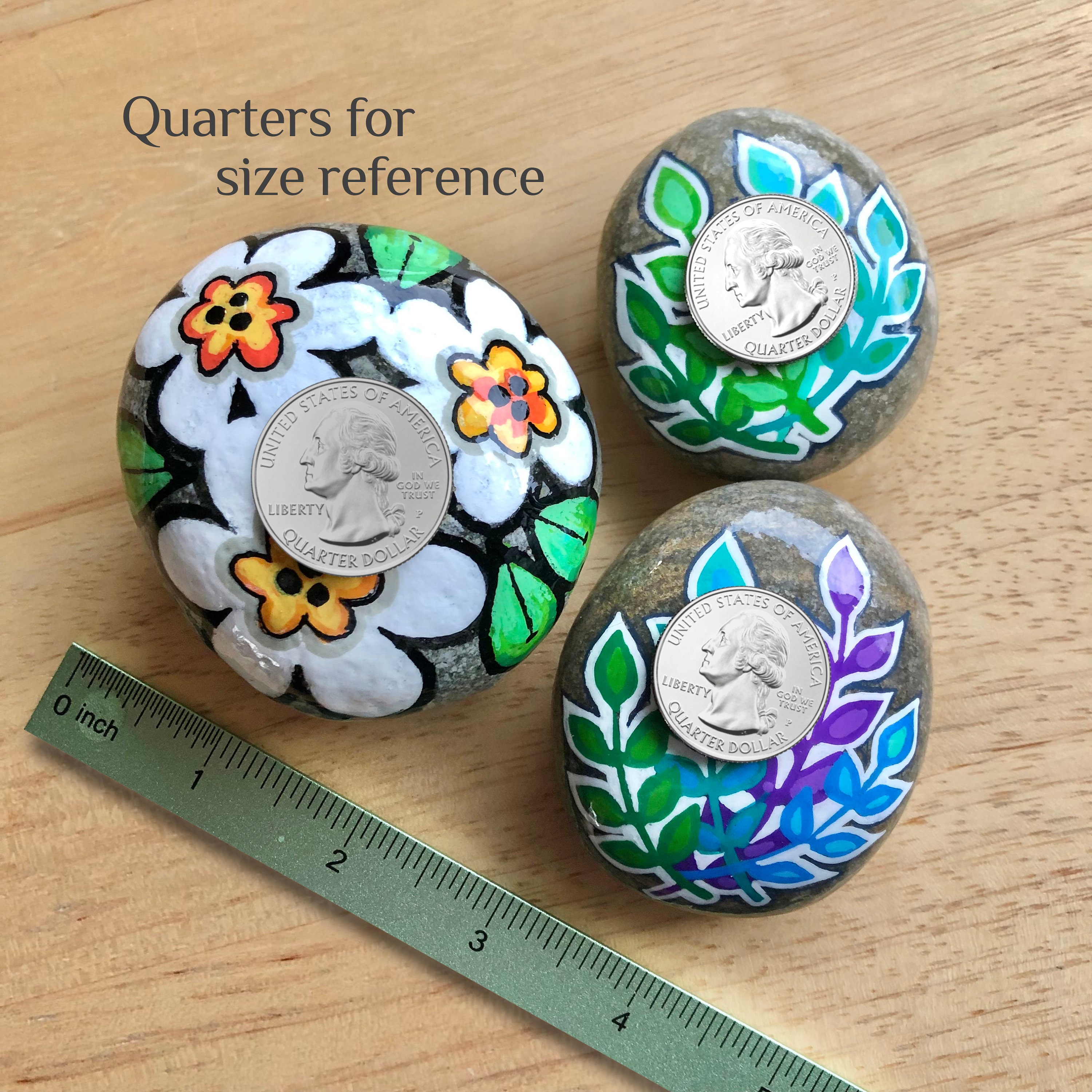Set of 3 Painted Stones Kindness Rocks - Etsy