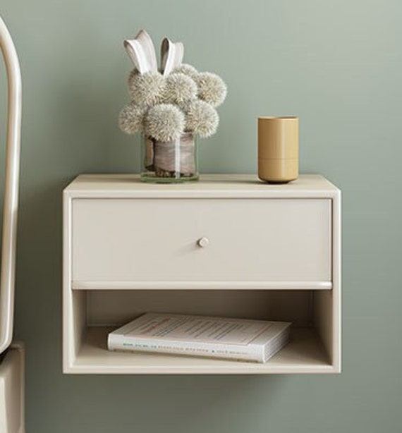 Pinewood Floating Nightstand Wood Floating Bedside Table - Etsy