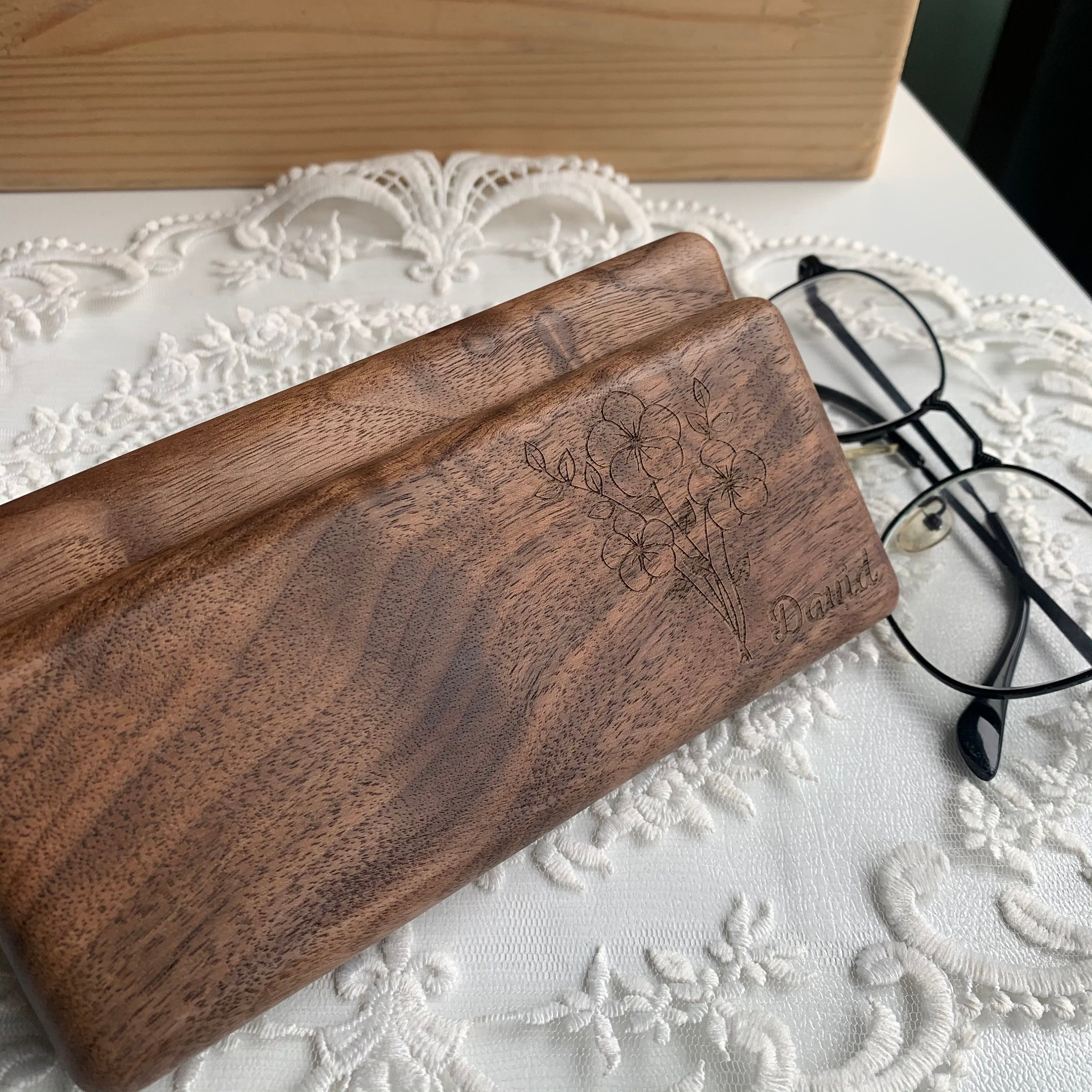 Wooden Glasses Case Reading Eyeglasses Box Retro Glasses - Etsy
