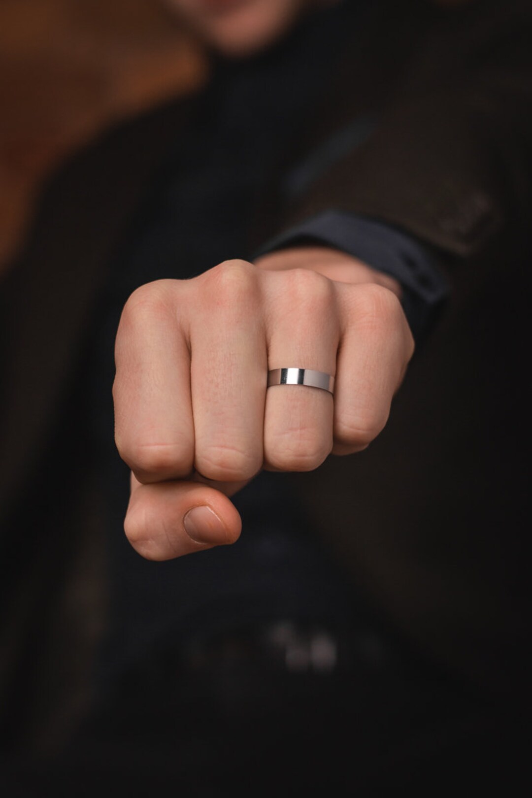 Matte Silver Wedding Band: Durable Chromium Alloy Gym Ring - Etsy