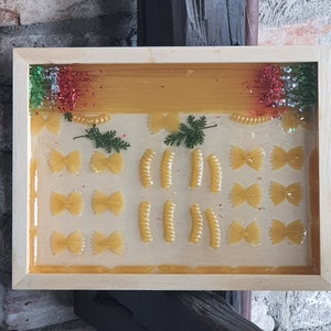 Epoxy Resin Painting With Real Italian Pasta and Glitter With - Etsy