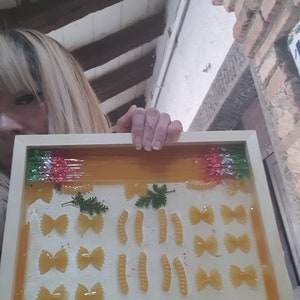 Epoxy Resin Painting With Real Italian Pasta and Glitter With - Etsy