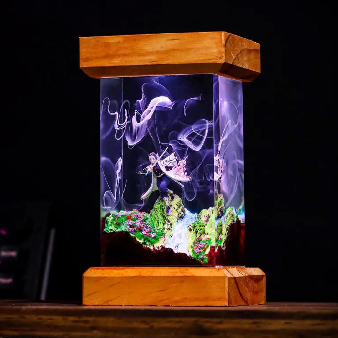 Kocho Shinobu Ichiban Resin Lamp – Handmade Demon Slayer Butterfly ...