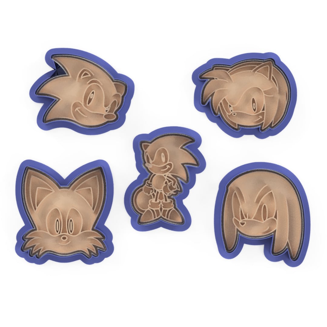 Sonic Cookie Cutters & Stamp Set - Etsy