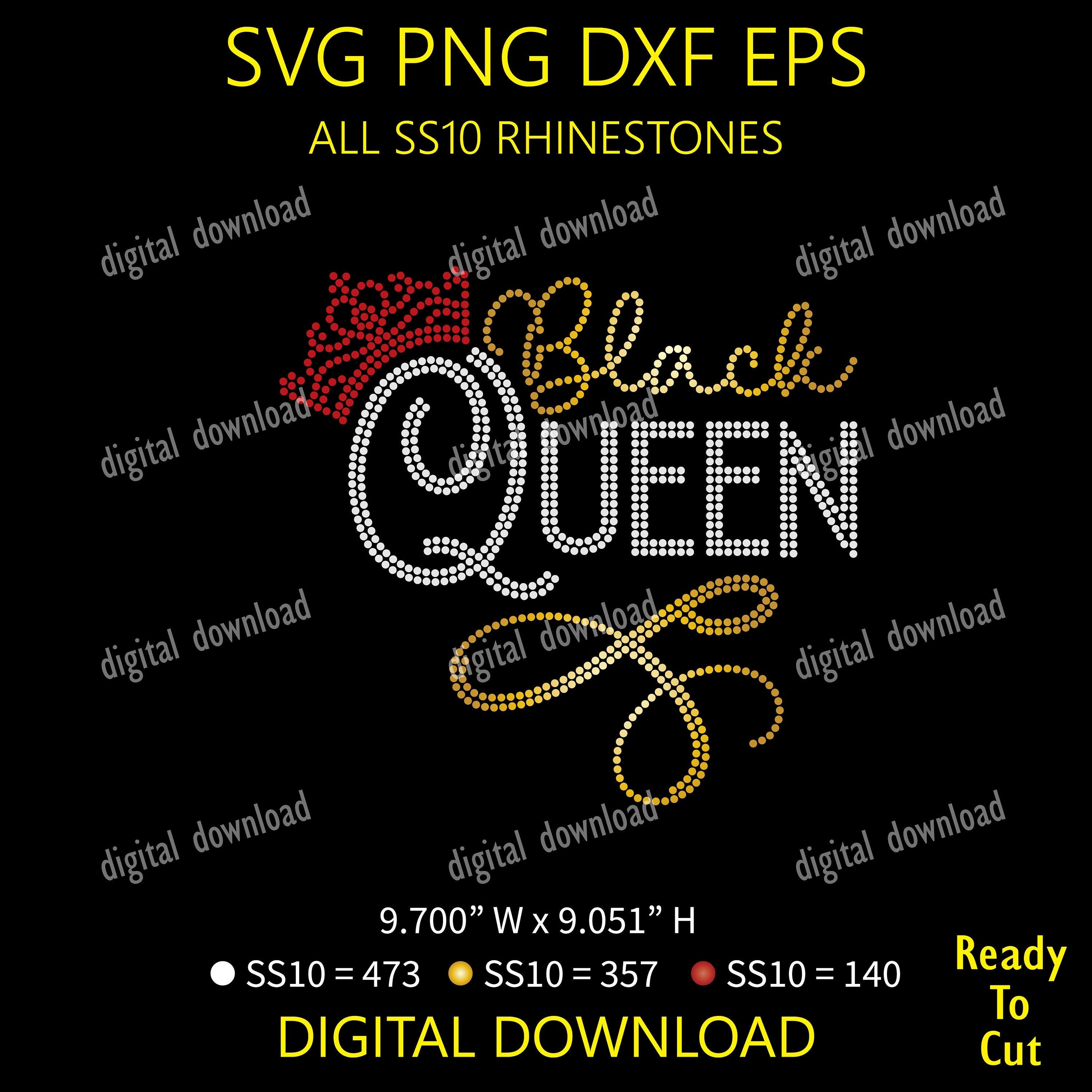 Black Queen Rhinestone Template for Cricut Black Queen SVG - Etsy