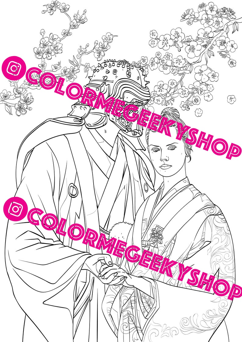 DIGITAL DOWNLOAD Feudal Reylo Coloring Page - Etsy