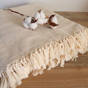 Soft Warm Tassel Throw Blanket, Organic Cotton Throw Blanket, Bedspread ...