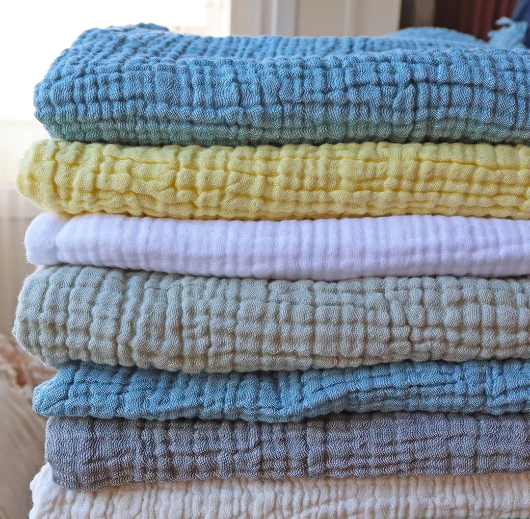 Lightweight Summer Bedspread, Soft Queen Size Bed Cover, King Muslin ...