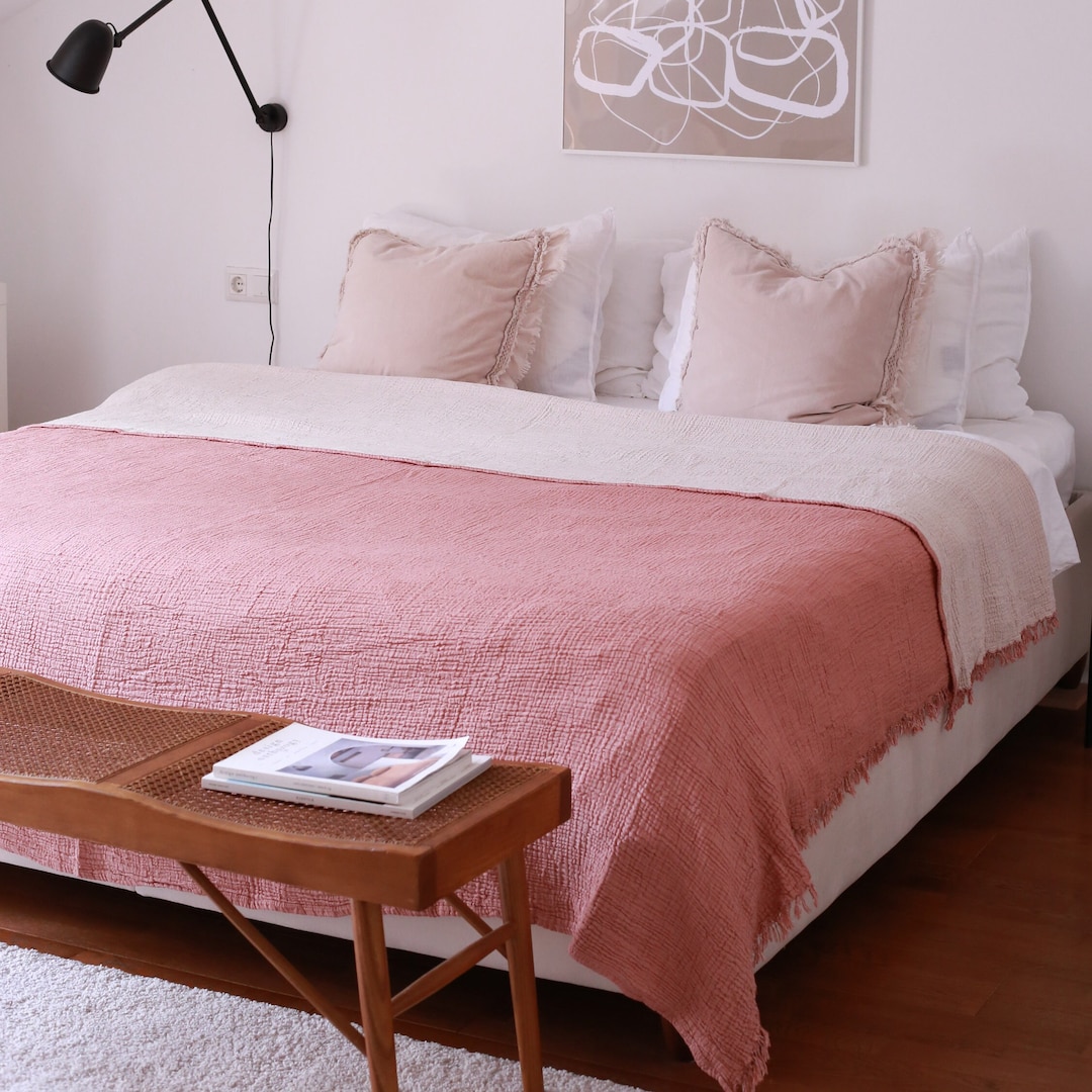 Muslin Bedspread Queen Size King Size Muslin Blanket Gauze - Etsy