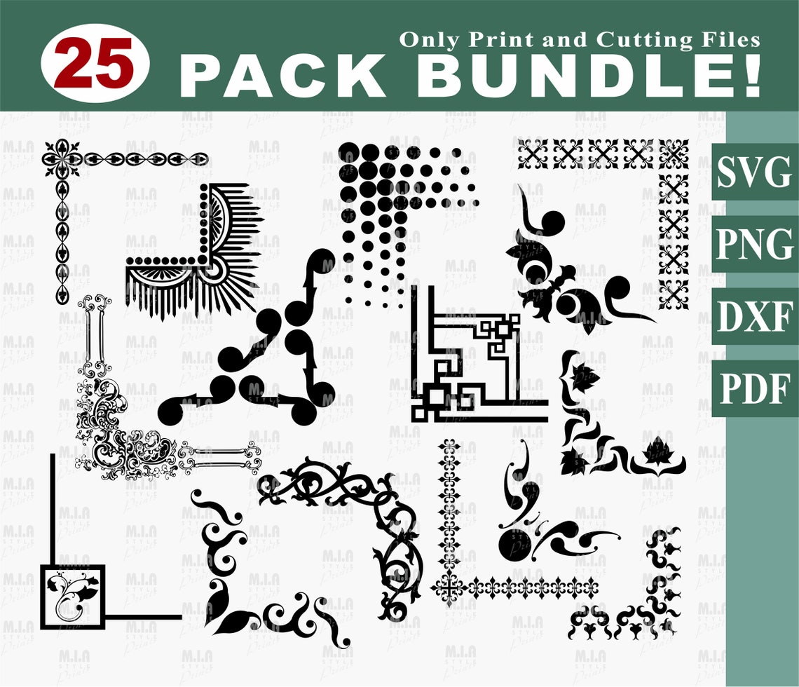 Corner SVG Bundle Corner Svg Decorative Frame Corners Svg - Etsy