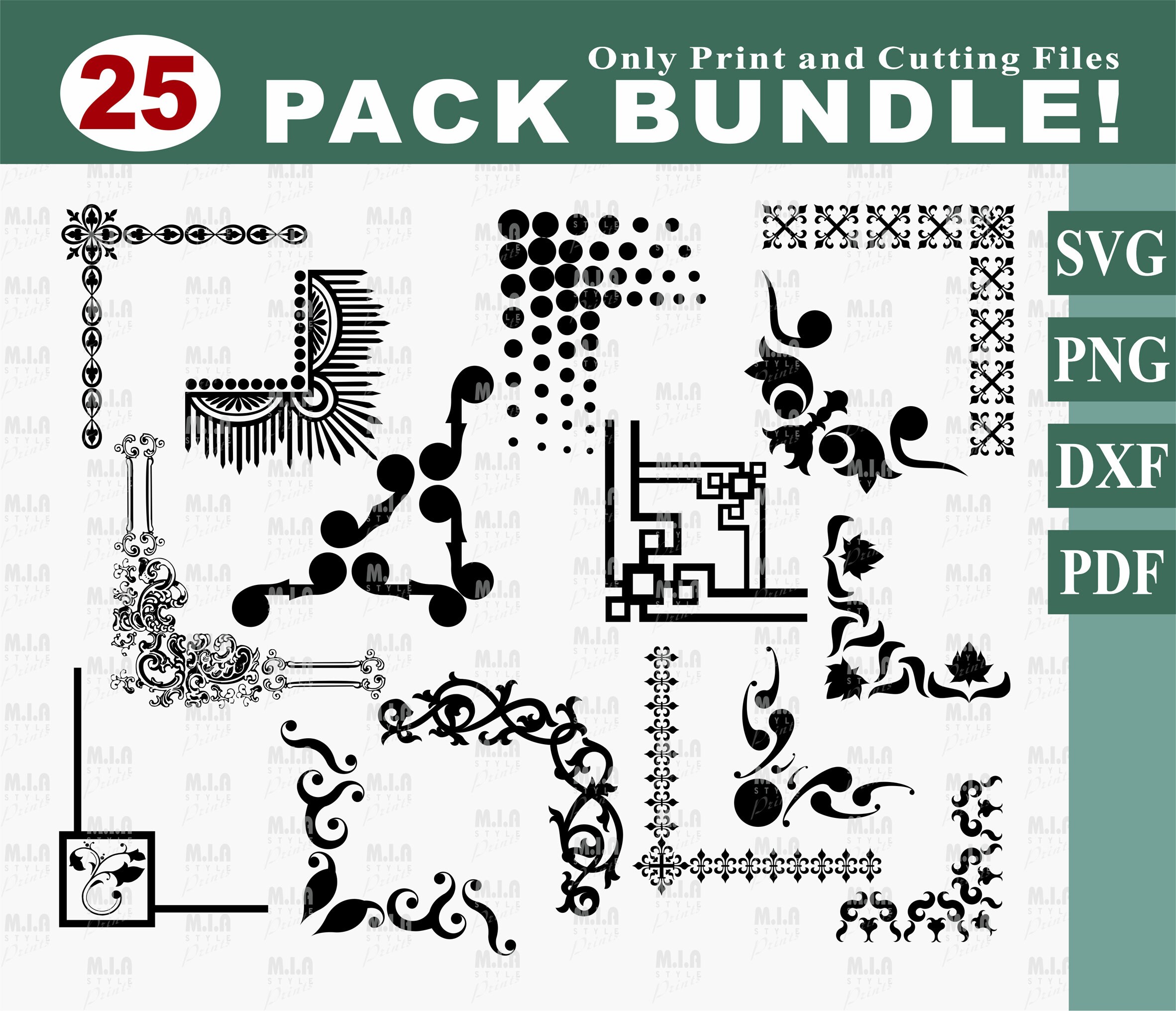 Corner SVG Bundle Corner Svg Decorative Frame Corners Svg - Etsy