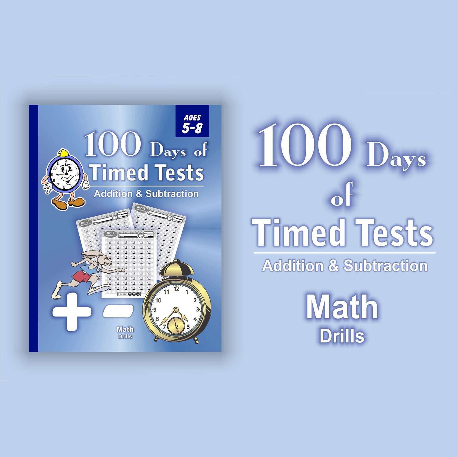 100 Days of Timed Tests Addition and Subtraction Math Drills 2nd Grades ...