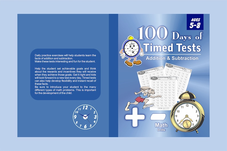100 Days of Timed Tests Addition and Subtraction Math Drills 2nd Grades ...