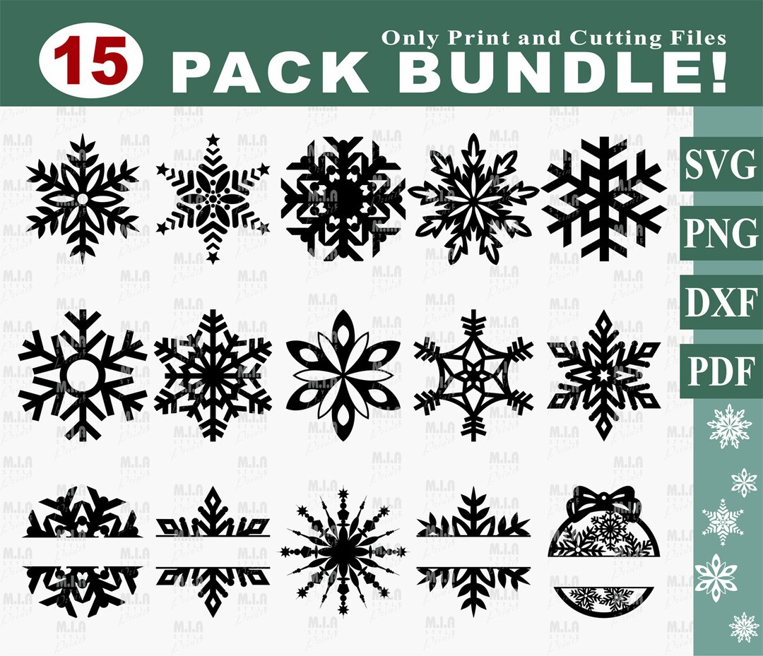 Snowflake Svg Bundle Christmas Snowflake Svg Snowflake Clipart Winter ...