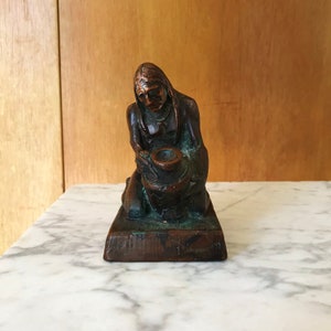 COPPER PLASTER INDIAN Statue, Antique Native American Indian Sculpture ...