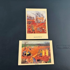 QUEENA STOVALL POSTCARDS, by Folk Art America, Vintage 1975, Black ...