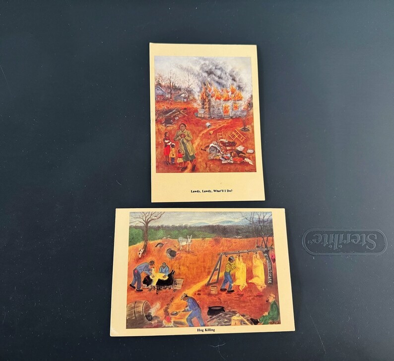 QUEENA STOVALL POSTCARDS, by Folk Art America, Vintage 1975, Black ...