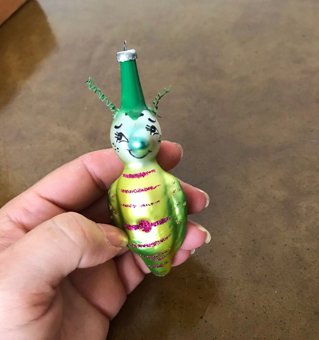 GRASSHOPPER CHRISTMAS ORNAMENT, Vintage Hand Blown Glass, Christmas ...