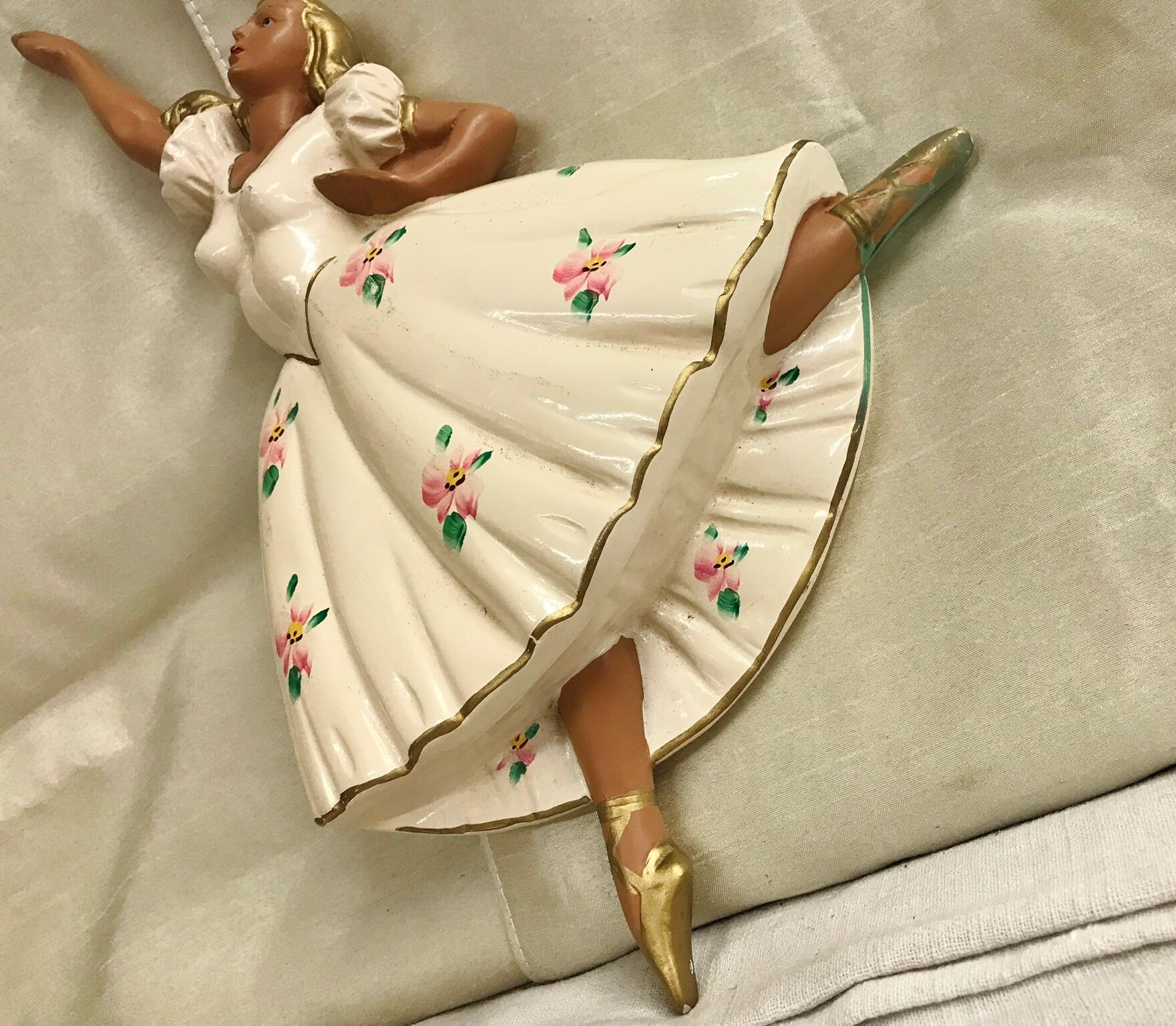 Vintage Alexander Backer Ballerina Chalkware Wall Mount Modern Dancer ...