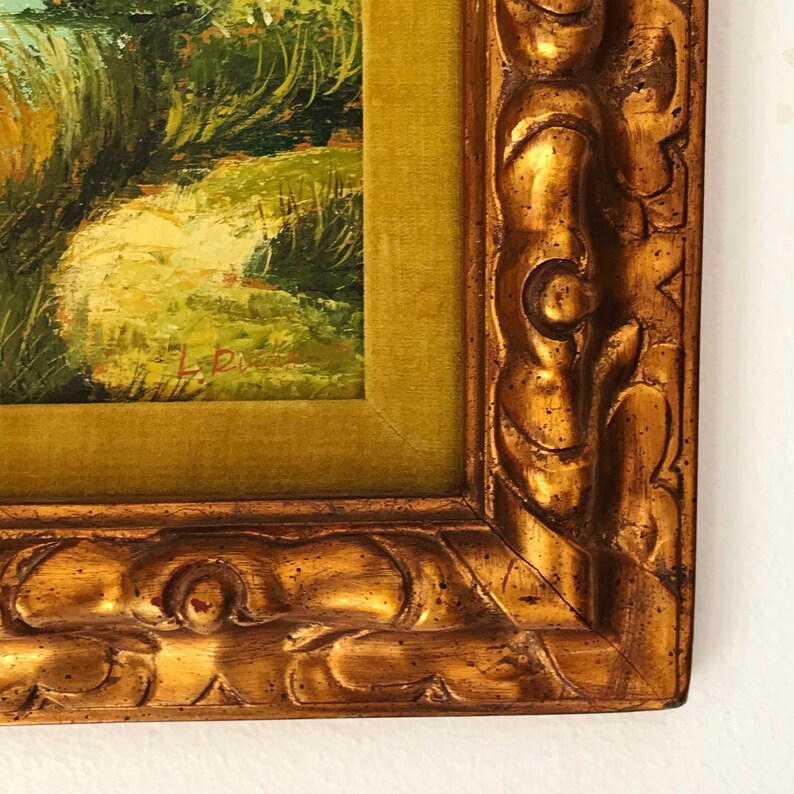 Vintage Coastal Marsh Oil Painting: Boats by L. Duchamp, Gold Frame - Etsy