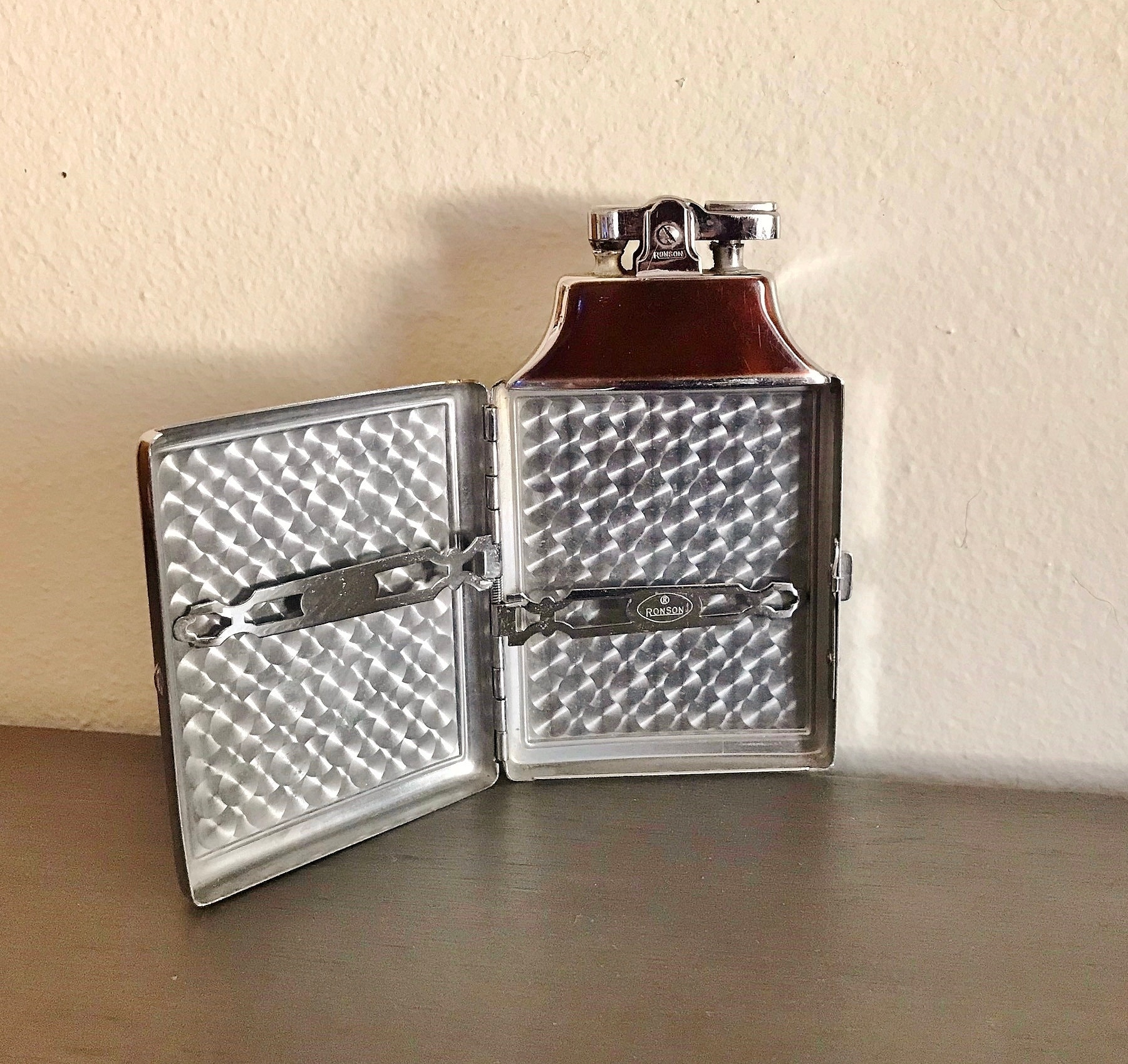 RONSON Cigarette CASE RONSON, Vintage Mastercase by Ronson, Silver ...