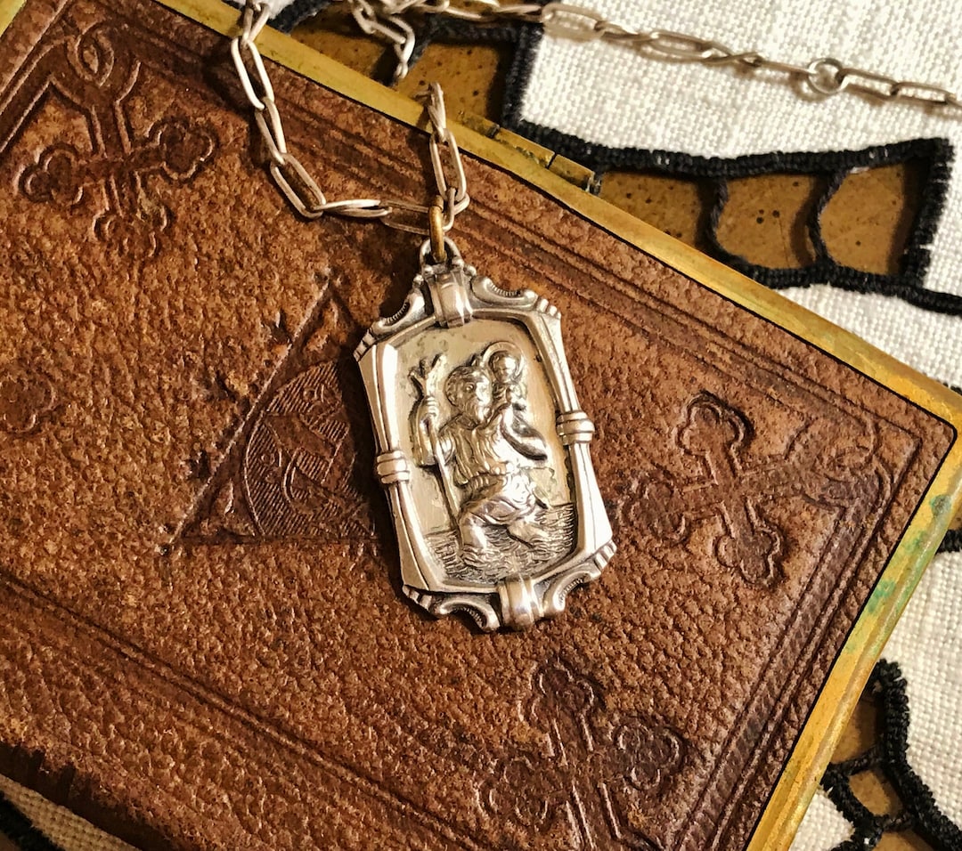 St. CHRISTOPHER MEDAL by HAYWARD, Vintage Sterling Religious Pendant ...