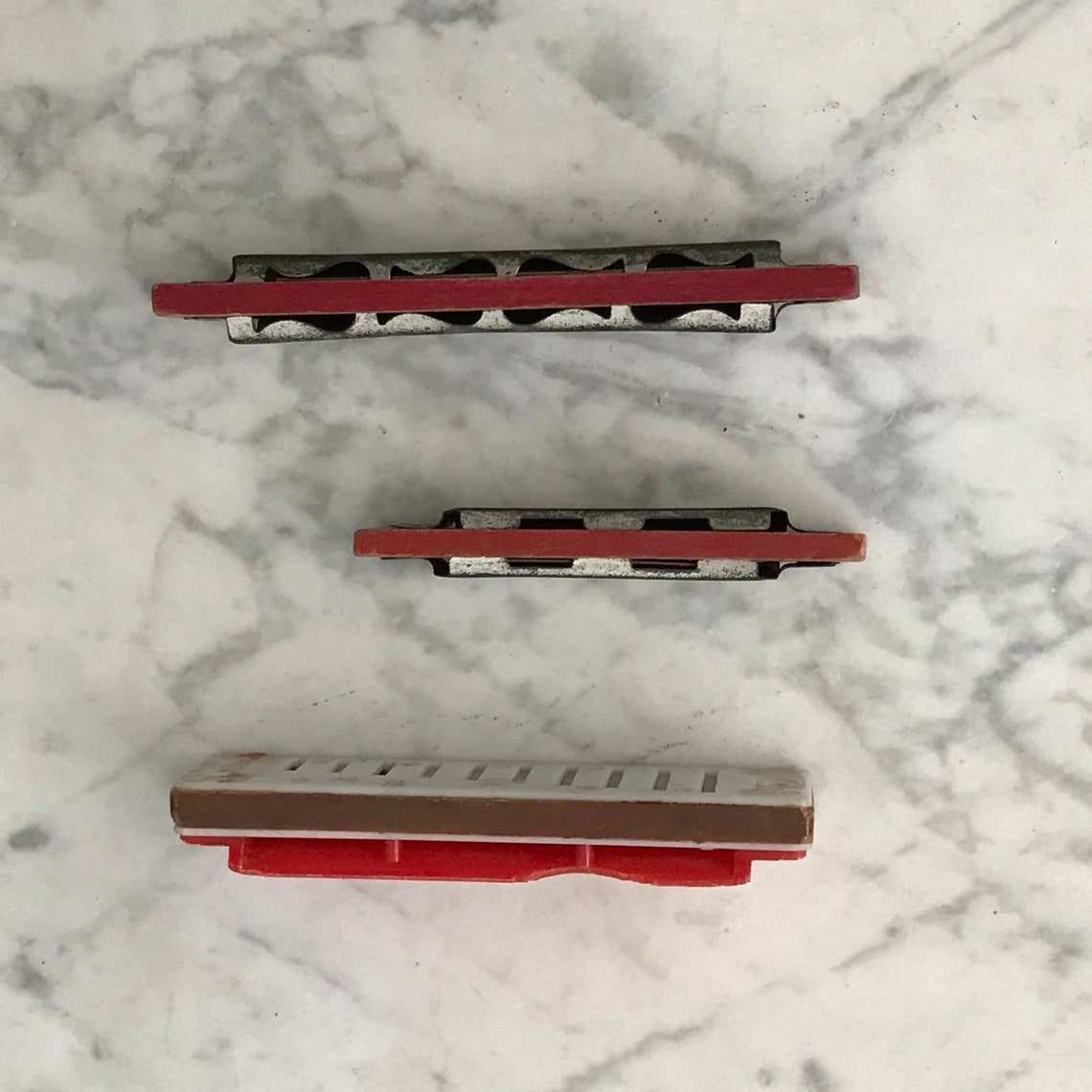 VINTAGE KING STAR Harmonica, Set of 3, Plastic Injecto Corp Harmonica ...