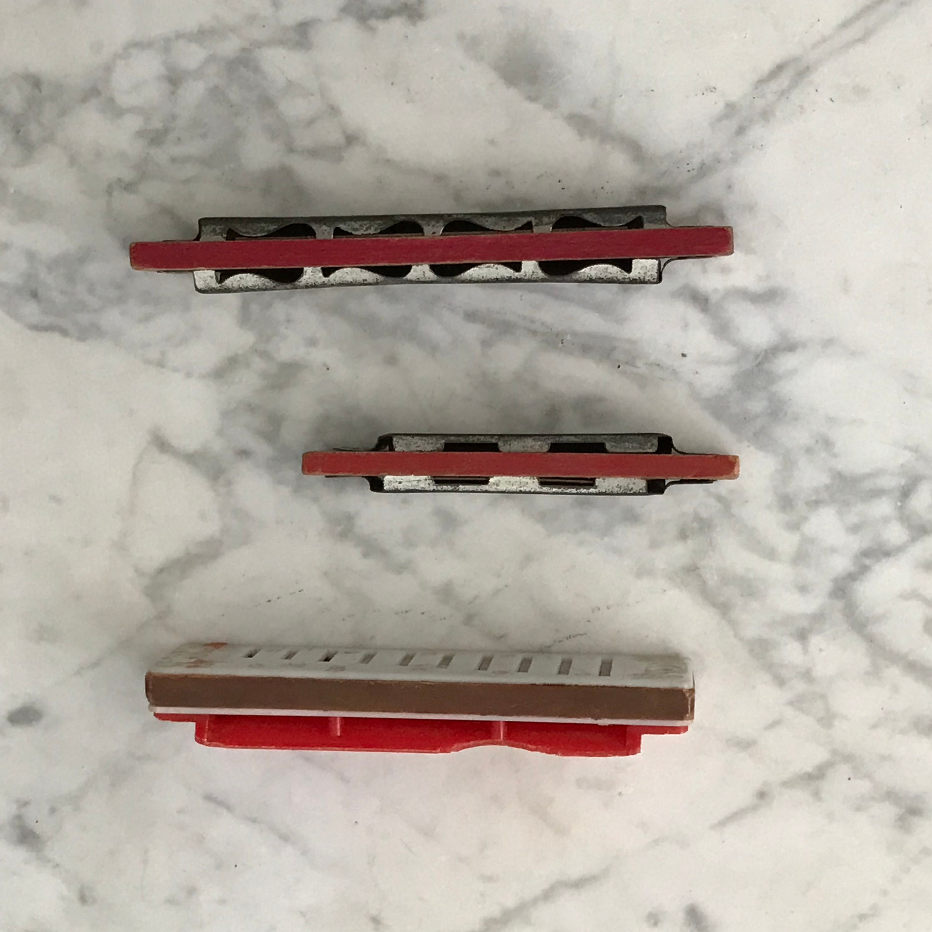 VINTAGE KING STAR Harmonica, Set of 3, Plastic Injecto Corp Harmonica ...