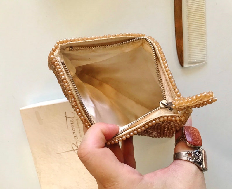BEADED PEARL PURSE, Baronet Fifth Avenue, Vintage Evening Bag Clutch ...