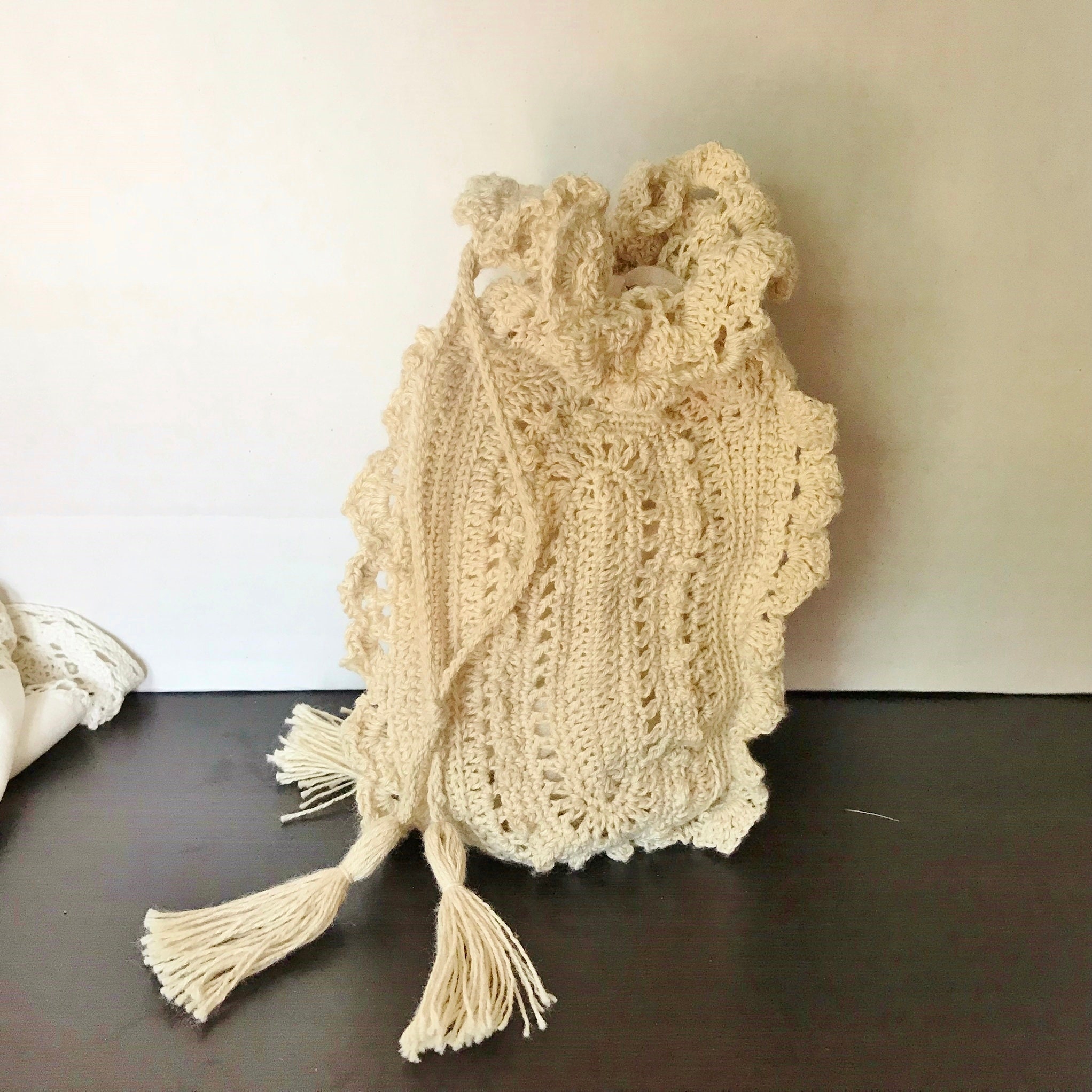 CROCHET RETICULE PURSE Vintage 1940s Ecru Ladies Purse - Etsy