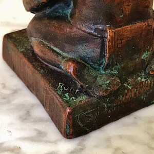 COPPER PLASTER INDIAN Statue, Antique Native American Indian Sculpture ...