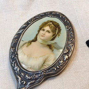 Antique Silver Purse MIRROR, Silverplate Hand Pocket Mirror Stamped BB ...