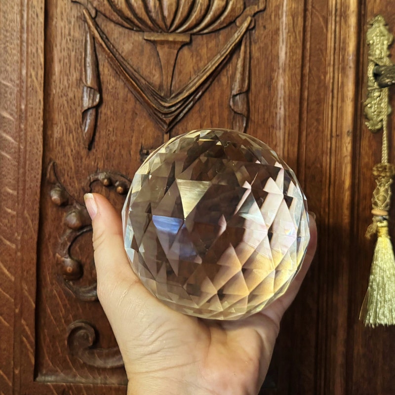 Faceted Crystal Ball - Etsy