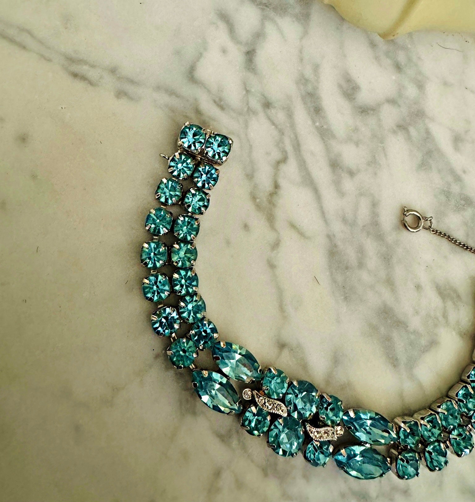 EISENBERG Ice BRACELET, Vintage Aquamarine Blue Rhinestone BRACELET ...