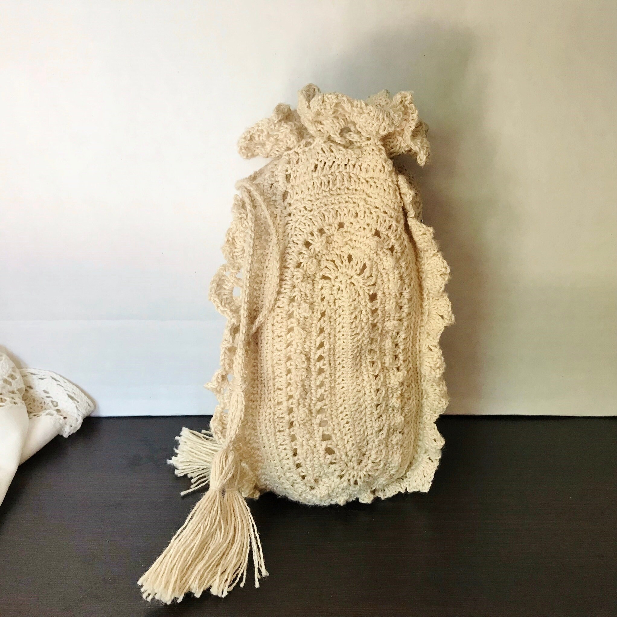 CROCHET RETICULE PURSE Vintage 1940s Ecru Ladies Purse - Etsy