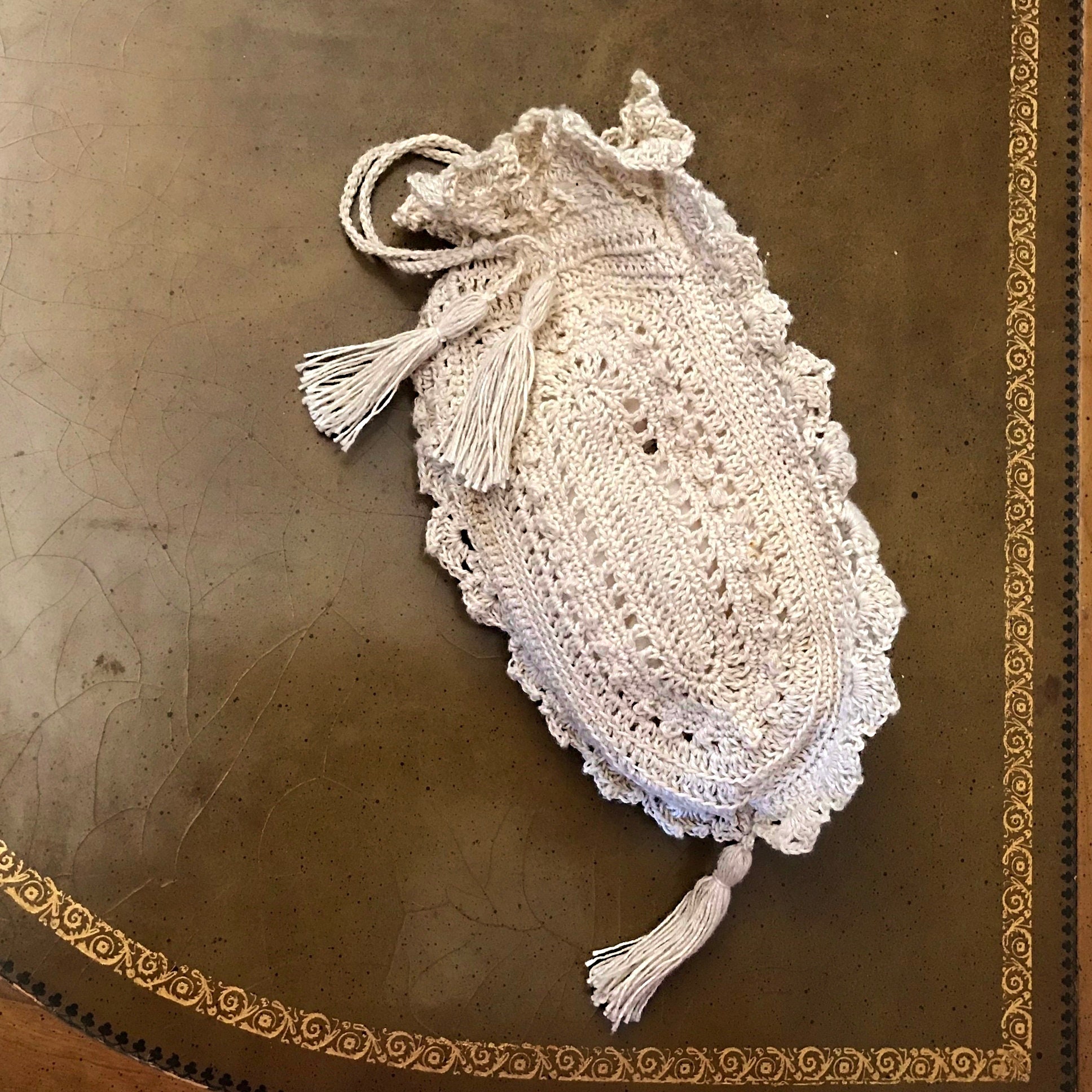 CROCHET RETICULE PURSE Vintage 1940s Ecru Ladies Purse - Etsy