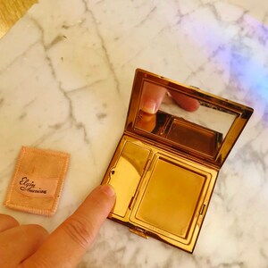 ELGIN AMERICAN COMPACT, Vintage Black and Gold Compact, Rouge and ...