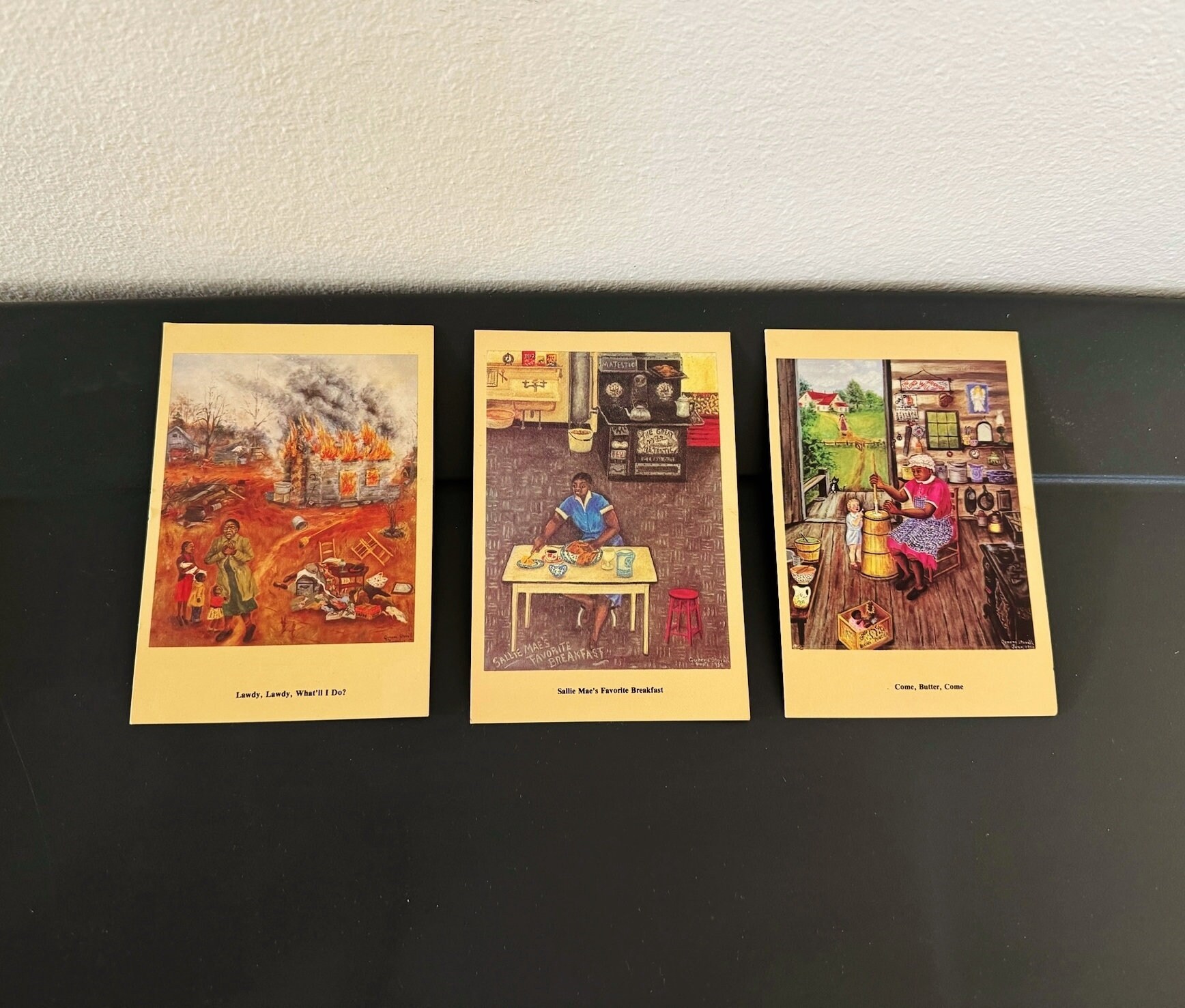 QUEENA STOVALL POSTCARDS, by Folk Art America, Vintage 1975, Black ...
