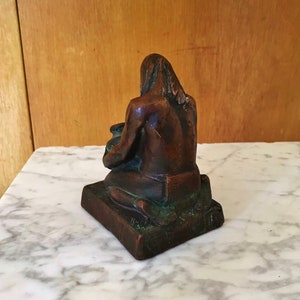 COPPER PLASTER INDIAN Statue, Antique Native American Indian Sculpture ...