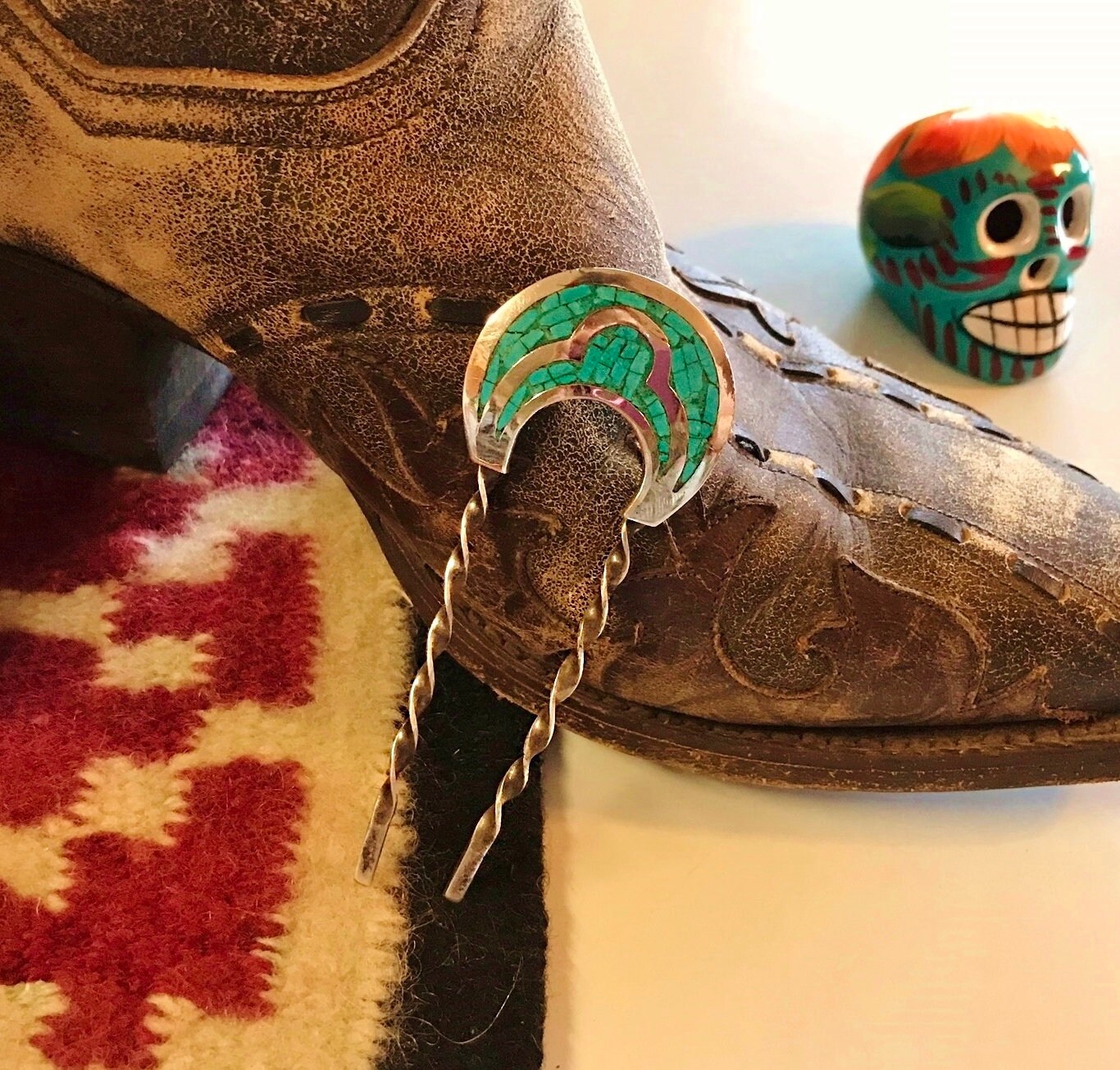 TAXCO Turquoise Inlay HAIR COMB Signed Sterling by Hector - Etsy