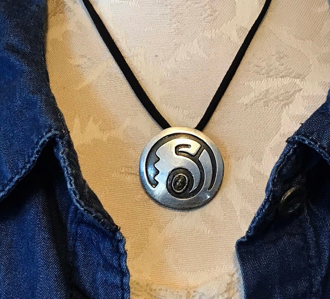 Sterling HOPI Pin PENDANT, Sterling Overlay Rain Symbol Pendant ...