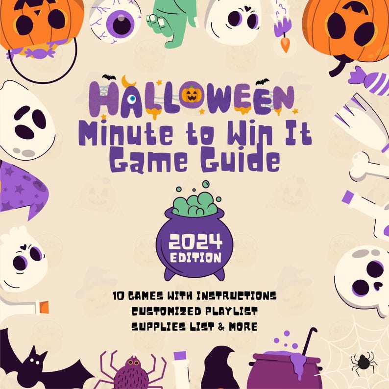 Halloween Minute to Win It Games Guide 2024 (digital Download) - Etsy