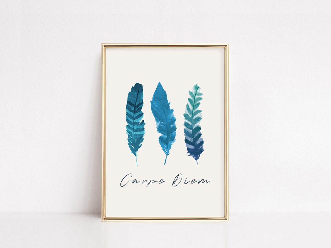 Carpe Diem Feather Wall Art Carpe Diem Digital Print Carpe - Etsy
