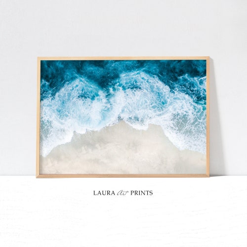 Aerial Beach Print Printable Ocean Waves Home Wall Art - Etsy