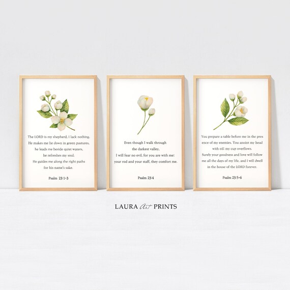 Psalm 23 Bible Verse Wall Art Set Of 3 Prints Scripture Wall Etsy psalm-23-bible-verse-wall-art-set-of-3-prints-scripture-wall-etsy