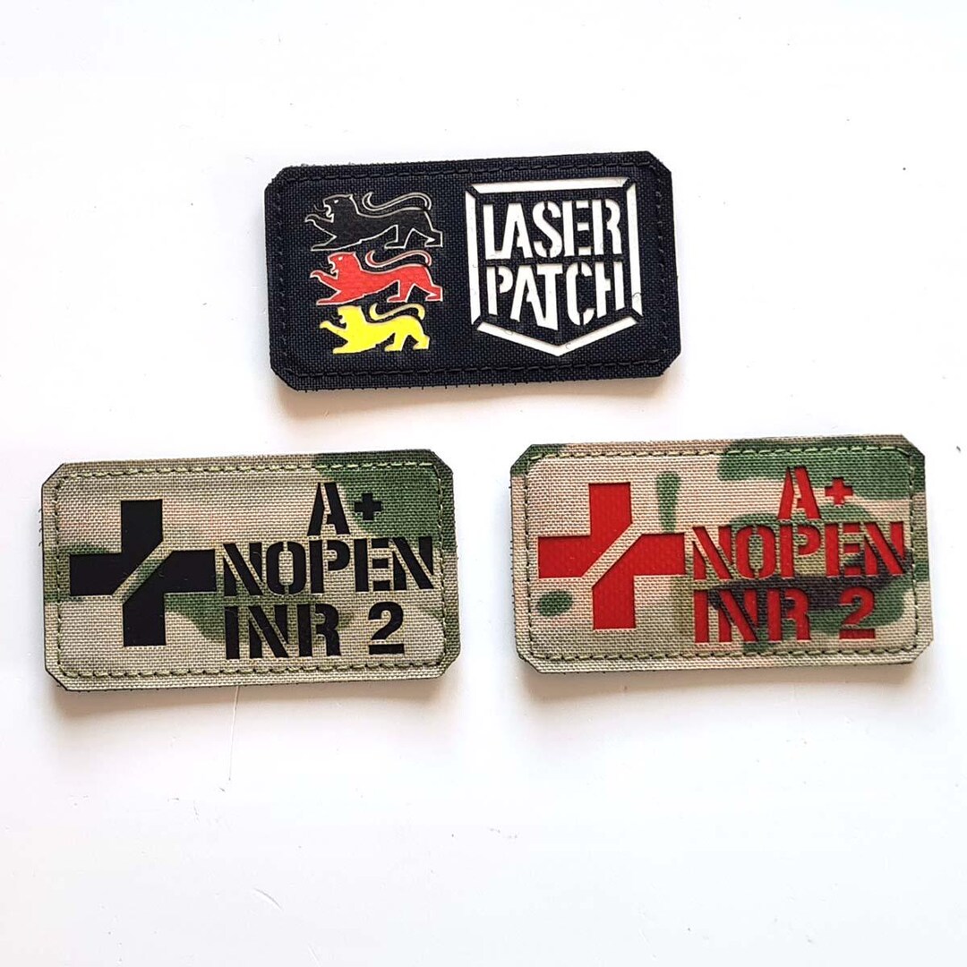 Army Medic | EMC | Blood Type | Blood Group - Laser-cut Custom Patch ...