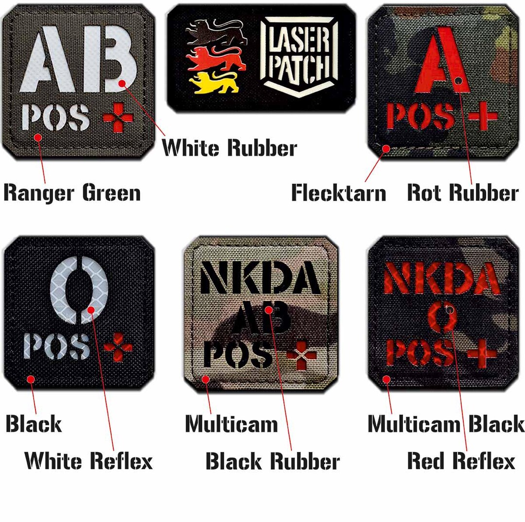Army Medic | EMC | Blood Type Blood Group - Lasercut Cordura Custom ...